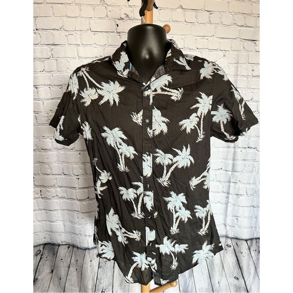 Denim & Flower | Shirts | Denim Flower Ricky Singh Black Palm Tree Button Up Shirt | Poshmark